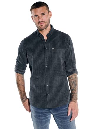 Emilio Adani Herren Herren Langarm-Hemd Gemustert, Anthrazit, 39441, Anthrazit in Gr&ouml;&szlig;e XL