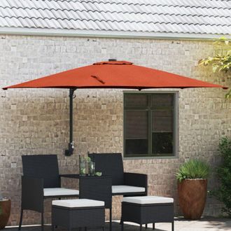 vidaXL Vidaxl - Parasol de jardin Rouge, Noir 248.5 x 247.5 x 160 cm