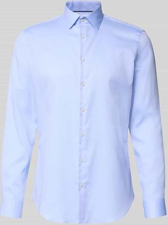 Jake*s Slim Fit Business-Hemd mit Strukturmuster und Kentkragen