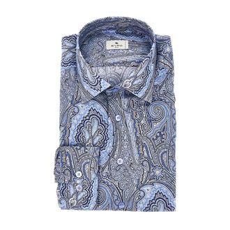 Etro Homme, Chemises, Multicolore, Taille: L Chemise en coton &agrave; motif cachemire coupe classique