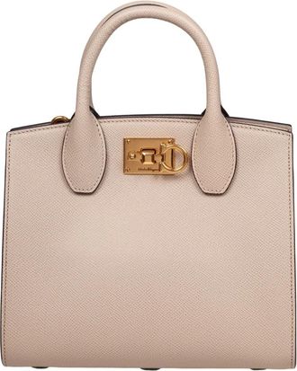 Ferragamo Femme, Sacs, Beige, Taille: ONE Size Daino Sac &agrave; main Studio Box Bag