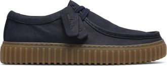 Clarks Schn&uuml;rschuhe Torhill aus genarbtem Leder in Mokassin-Form in