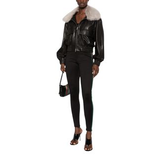 Gucci Jersey Leggings mit Web-Detail - - Trousers - Damen - Schwarzk - L