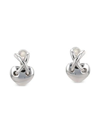 Chaumet boucles doreilles Lien en or blanc 18ct à fermoir clip - Argent