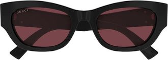 Gucci Eckige Cat-Eye-Sonnenbrille - - Accessories - unisex - Schwarzk - 53 MM