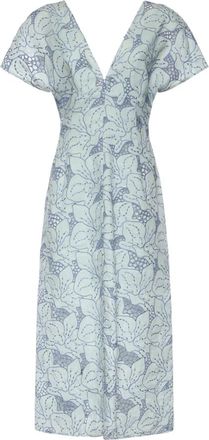 Genny Femme, Robes, Bleu, Taille: 38 FR Draped Midi Dress