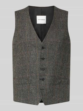 Roy Robson Regular Fit Weste aus reiner Viskose mit Paspeltasschen