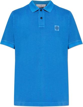 Stone Island Homme, Tops, Bleu, Taille: 2XL Polo avec Patch Logo
