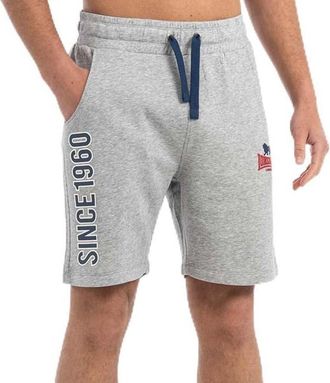 Lonsdale Herren Shorts Normale Passform SKAILL, Marl Grey/Navy/Red, 3XL, 117565