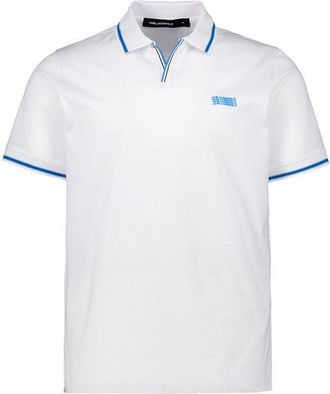 Karl Lagerfeld Herren Polo-Shirt wei&szlig; Jersey