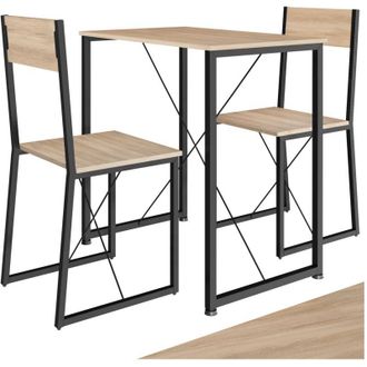 TecTake Tectake - Ensemble chaises de salle &agrave; manger en bois et acier Style industriel