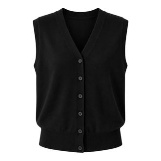 Meimeij Gilet col V - Femme - Pulls - Noir - Taille: 40 FR