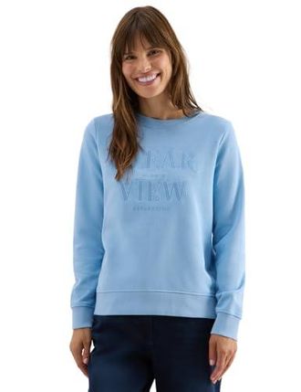 Cecil 3017255 Sweat-Shirt avec Inscription, Sporty Light Blue, S Femme