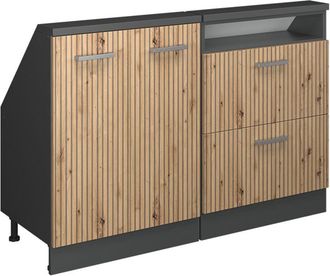 Vicco Ensembles de meuble de rangement sous pente Rion, Ch&ecirc;ne Artisan/Anthracite, Lot de 2, Vicco