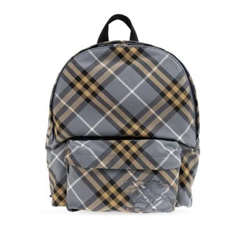 Burberry Homme, Sacs, Bleu, Taille: ONE Size Small Check Backpack