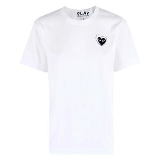 Comme Des Gar&ccedil;ons Femme, Tops, Blanc, Taille: 40 FR Metalstone Heart T-shirt