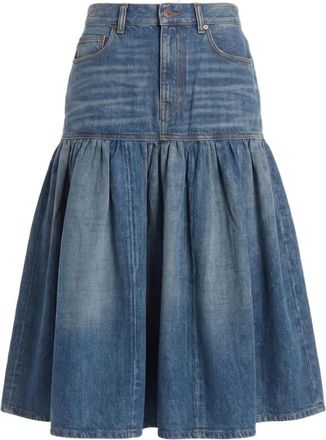 Chlo&eacute; Jupe en coton l&eacute;ger - Femme - Jupes - Bleu - Taille: W26