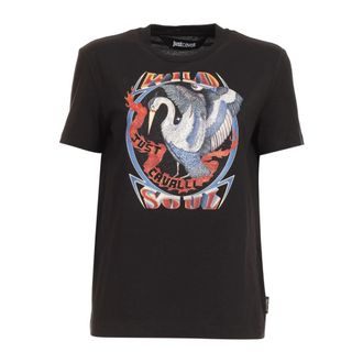 Roberto Cavalli T-Shirt mit Print - - Tops - Damen - Schwarzk - L