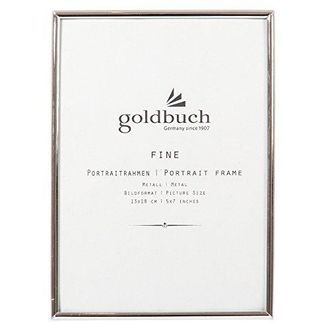 Goldbuch 960263 Portraitrahmen Fine, Bilderrahmen für Fotos und Bilder im 13 x 18 cm Format, Fotorahmen, Portrait Frame aus Metall, Foto Rahmen Silber