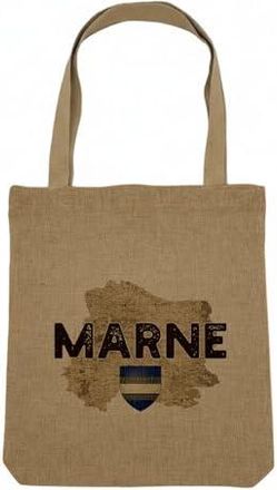 Fabulous Sac Shopping Tote Bag Aspect Lin - Marne Departement 51 Chalons en Champagne Carte Ancienne - Sac de Courses Toile Epaisse 360g Beige Naturel Cabas Po