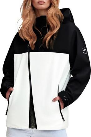 Generic 2026 Veste de pluie pour femme 1/4 pliable l&eacute;g&egrave;re coupe-vent imperm&eacute;able avec capuche randonn&eacute;e voyage, Noir, 3XL