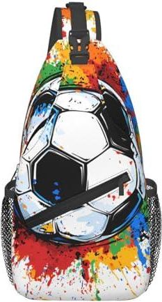 Generic Sac &agrave; bandouli&egrave;re de football peint pour homme, sac &agrave; dos de randonn&eacute;e pour homme