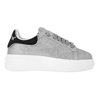 Philipp Plein Femme, Chaussures, Gris, Taille: 40 EU Lo-Top Baskets Glitter