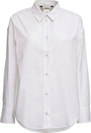 Max Mara Femme, Blouses et Chemises, Blanc, Taille: 40 FR Classic Collar Long Sleeve Shirt