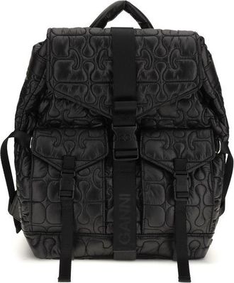 Ganni Schwarzer Polyamid Rucksack