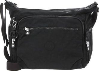 Kipling GABBIE Sac à bandoulière de taille moyenne, Black Noir (Noir)