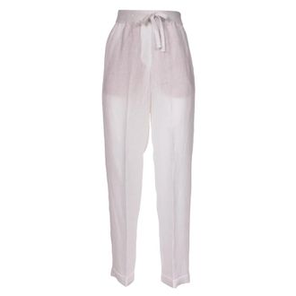 Le Tricot Perugia Leinen Paillettenhose - - Trousers - Damen - Wei&szlig; - 2XS