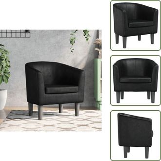 vidaXL Clubsessel Schwarz Kunstleder - Moderner Sessel - Lounge Chair - Ecksofa - Wohnraum Dekoration - Schwarzes Sofa