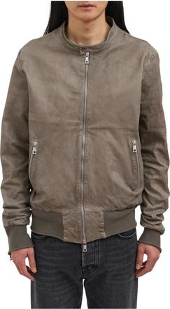 Giorgio Brato Homme, Vestes, Vert, Taille: XL Giubbotto Biker in Pelle