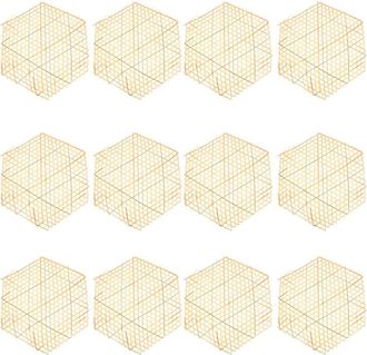 BESPORTBLE CONGARTENO 12 St&uuml;ck Handgefertigte Bambus Netzmatten Hitzebest&auml;ndige Frittiermatten und Flexible K&uuml;chen Tischsets rutschfeste Unterlage f&uuml;r Topfunters