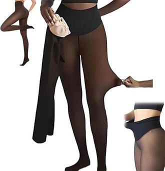 Generic The Original Magic Legging doubl&eacute; en polaire pour femme, taille arrach&eacute;e pour rester au chaud, legging dhiver chaud doubl&eacute; en polaire pour femme, bron