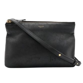 Celine Pre-owned Trio Leather Shoulder Bag - Femme - Pre-owned - Noir - Taille: ONE Size