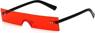 Generic Lunettes de soleil rectangulaires sans monture pour hommes et pour femmes, lunettes décoratives de vacances en plein air (couleur : C, taille : moyen)