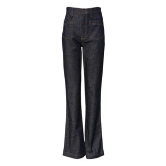 Dolce & Gabbana Femme, Jeans, Bleu, Taille: 38 FR Jean en Denim Bleu Taille Haute &Eacute;vas&eacute;