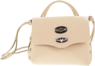 Zanellato Hobo Bags - Compact Grained Calfskin Shoulder Bag With Double - Gr. unisize - in Beige - f&uuml;r Damen