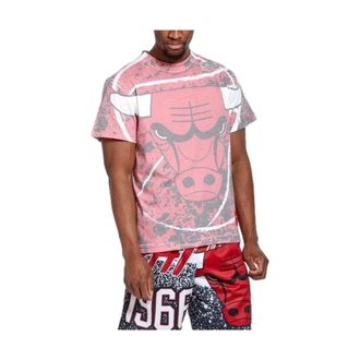 Mitchell & Ness Rotes Jumbotron Sublimiertes T-Shirt - - Tops - Herren - Mehrfarbig - L