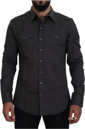 Dolce & Gabbana Chemise Sicilia Manches Longues - Homme - Chemises - Gris - Taille: XL