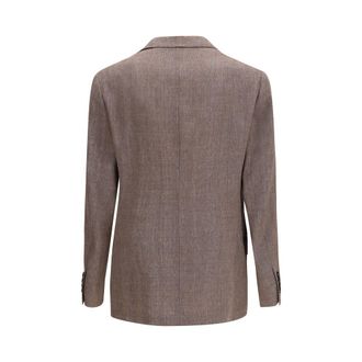Brunello Cucinelli Mens Brown Linen Blazer Clothing