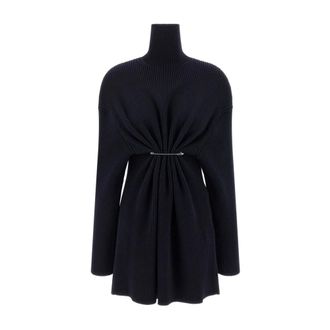Balenciaga Pinched Strick Minikleid - - Knitwear - Damen - Blau - M