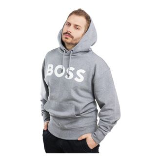 HUGO BOSS Logo Print Hoodie - - Sweatshirts & Hoodies - Herren - Grau - L