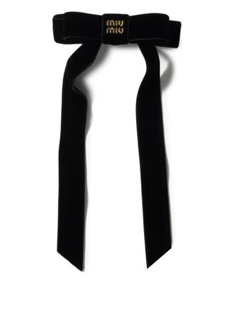 Miu Miu barrette &agrave; d&eacute;tail de noeud - Noir