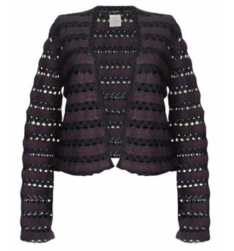 Chanel Cashmere Blend Crochet Knit Cardigan Size M