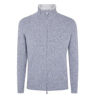 Gran Sasso Gilet zipp&eacute; &agrave; manches longues - Homme - Pulls - Bleu - Taille: 2XL