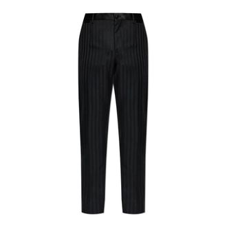 Dolce & Gabbana Satin Striped Hosen - - Trousers - Herren - Schwarzk - M