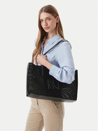 Calvin Klein Handtasche Emblem Mesh Tote LV04F3380G Schwarz
