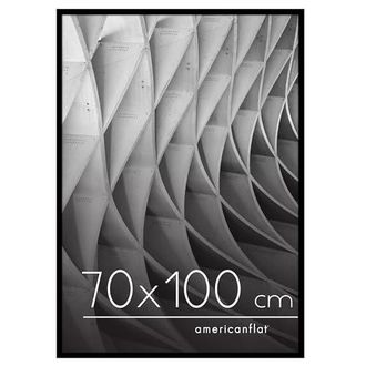 Americanflat Bilderrahmen 70x100 cm aus Kunststoff - schmaler Bilderrahmen 100x70 cm mit Plexi-Scheibe - Fotorahmen mit integrierter Aufh&auml;ngung f&uuml;r Hoch- und Querf